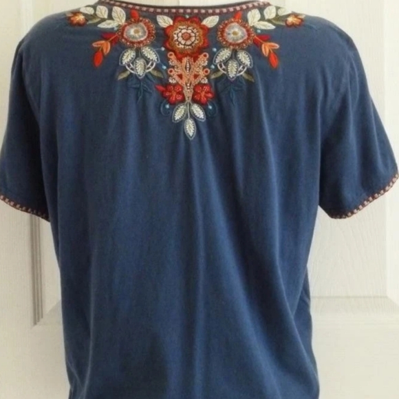 Johnny Was | Tops | Nwt Johnny Was Medium Maise Knot Blue Tshirt | Poshmark